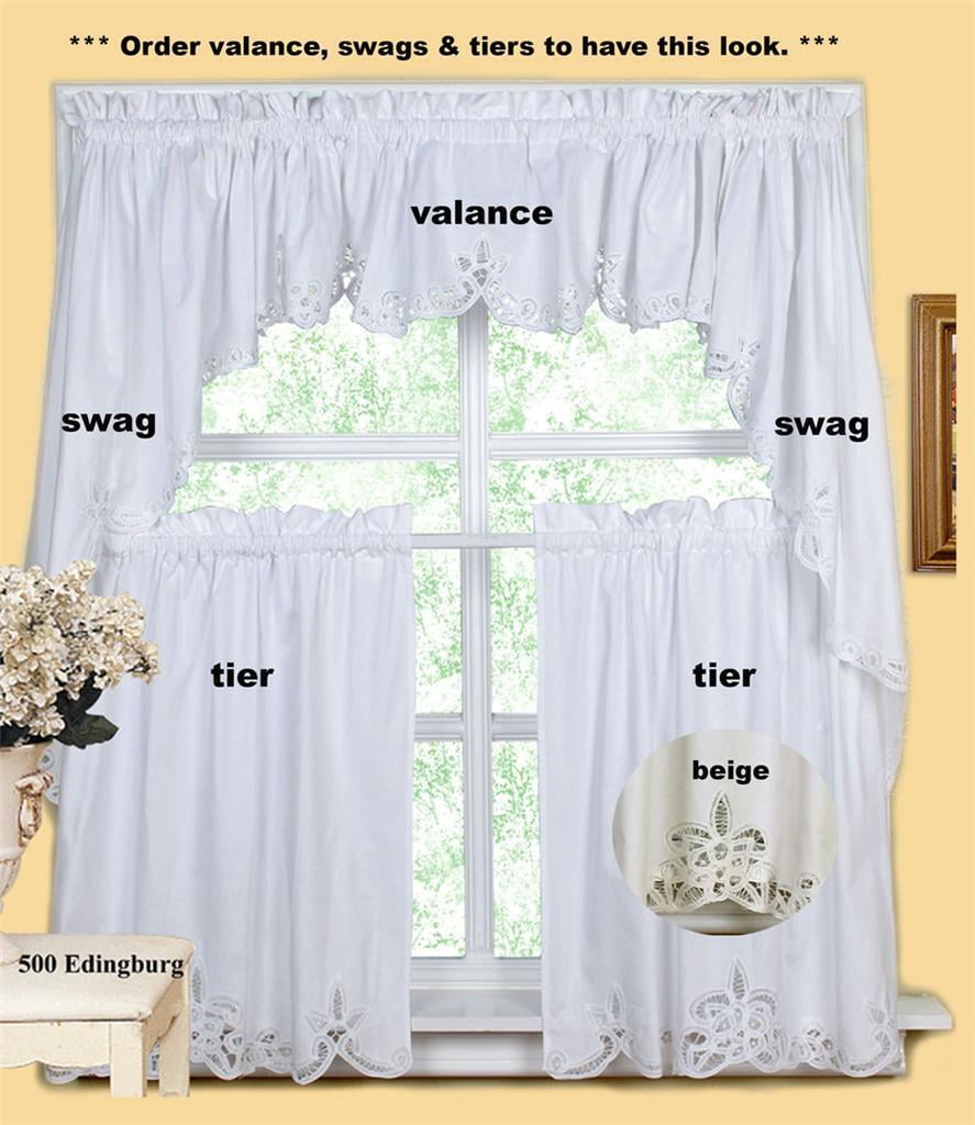 Cozy and Elegance - Batteburg Kitchen Curtain Valance Tier Swag Beige ...