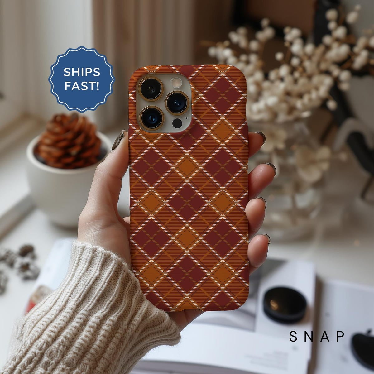 Cozy and Warm Fall Plaid Protective MagSafe Phone Case for the Autumn ...