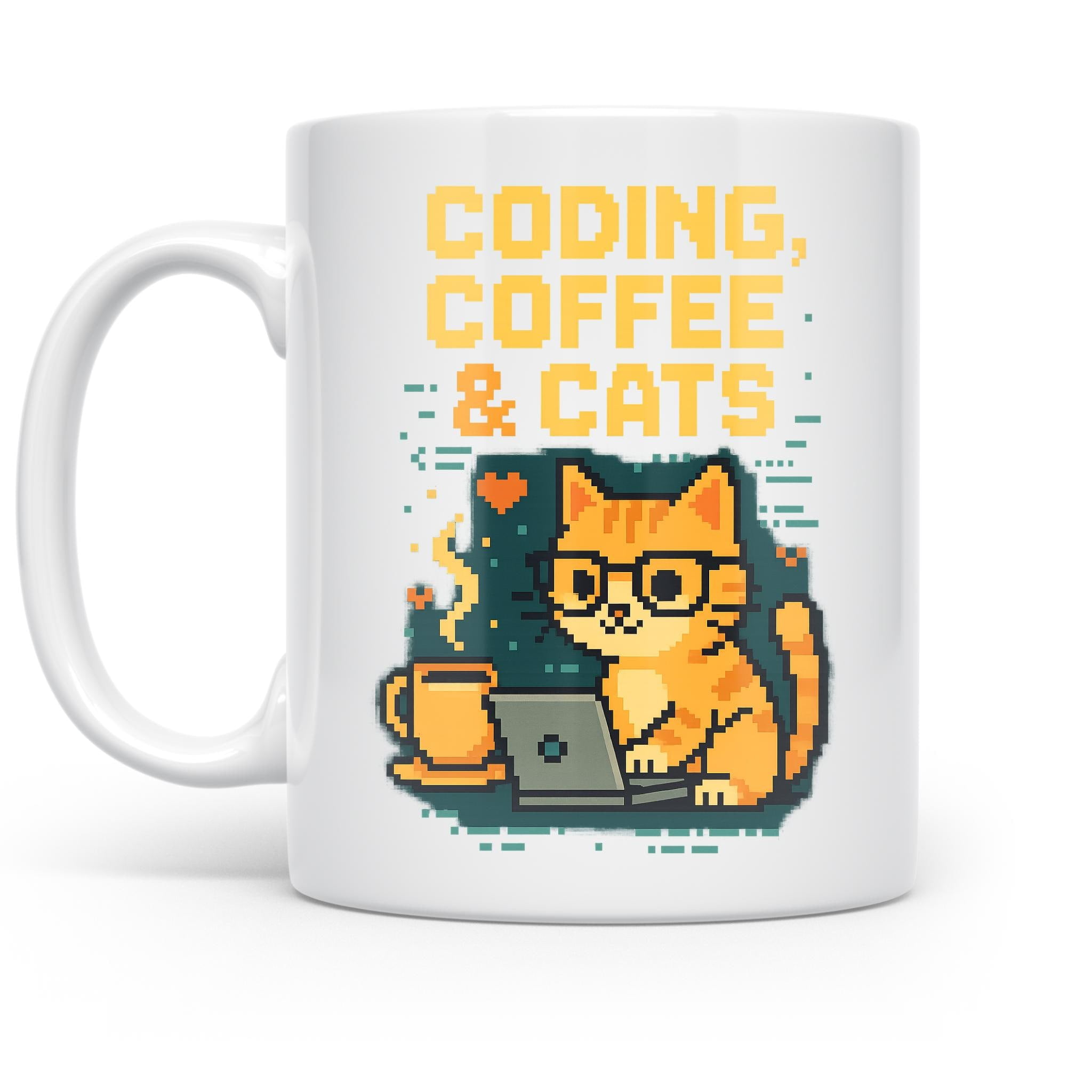 Coding Cats 11 oz Coffee Mug - For Programmers White Ceramic Gift - Walmart.com