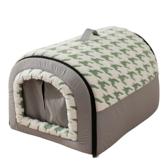 Cozy orthopedic cat bed with removable washable cushion enclosed indoor ...