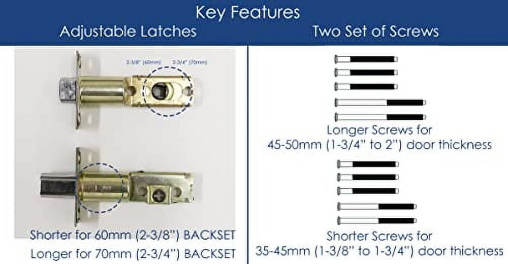 CozyBlock Double Door Handle Sets with Single Cylinder Deadbolt ...