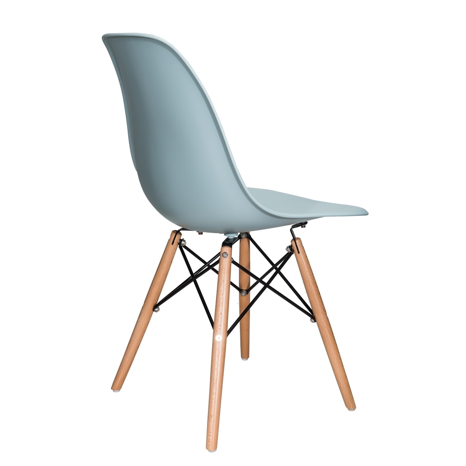 CozyBlock Set of 4 Molded Ice Blue Plastic Dining Shell Chair with ...