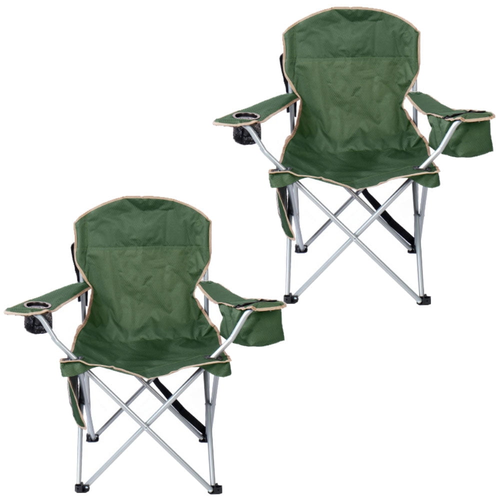 CozyBox 2 Pack Premium Portable Folding Chairs with Can Cooler and ...