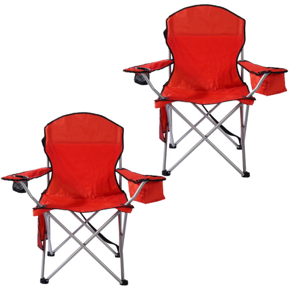 CozyBox 4 Pack Premium Portable Folding Chairs with Can Cooler and ...