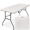 CozyBox 6ft Plastic Folding Table Centerfold Picnic Table, Bi-Fold ...