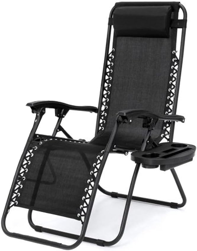 CozyBox Adjustable Lounge Chair with Steel Mesh Fabric: Reclining Lawn ...