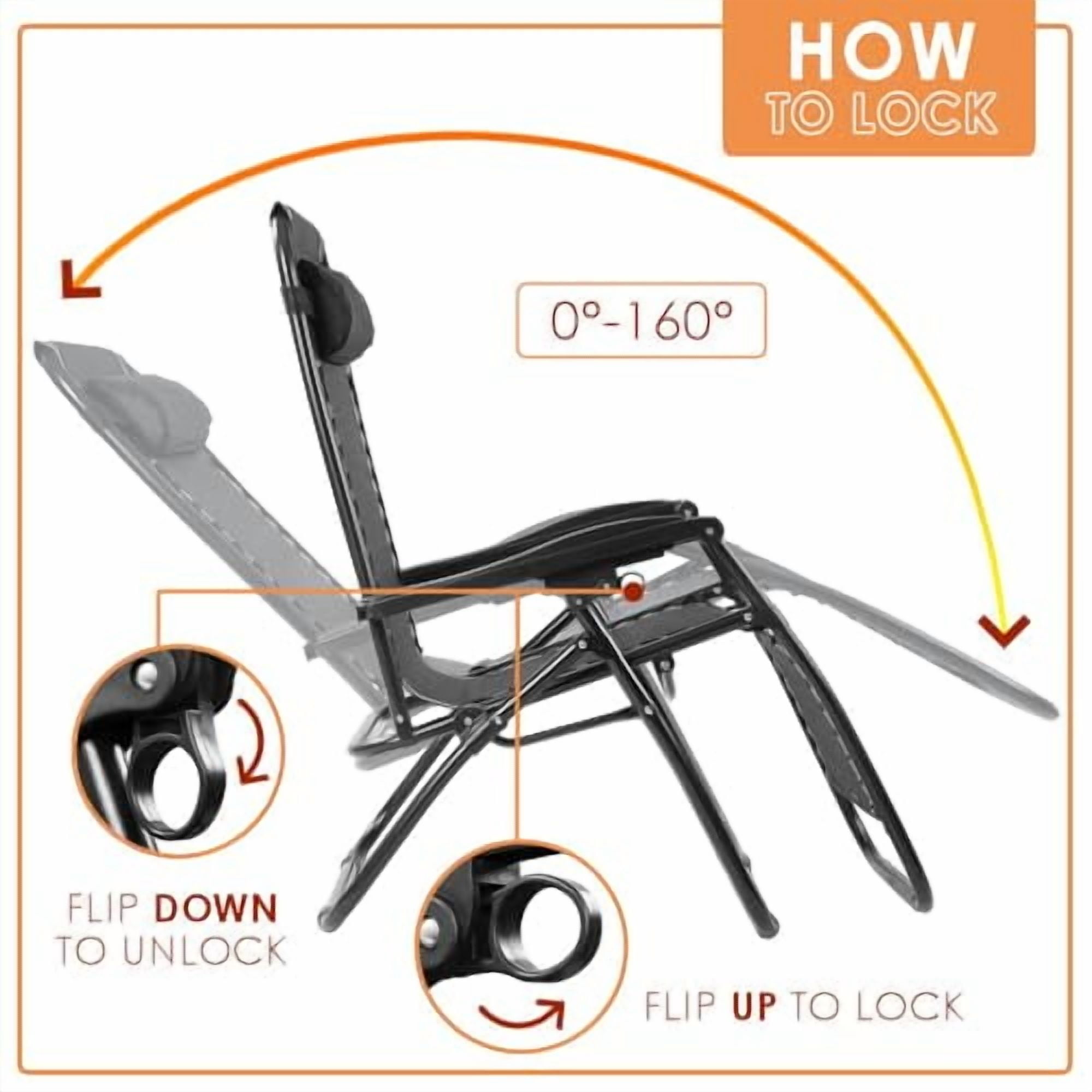 CozyBox Adjustable Zero Gravity Lounge Chair with Steel Mesh Fabric ...