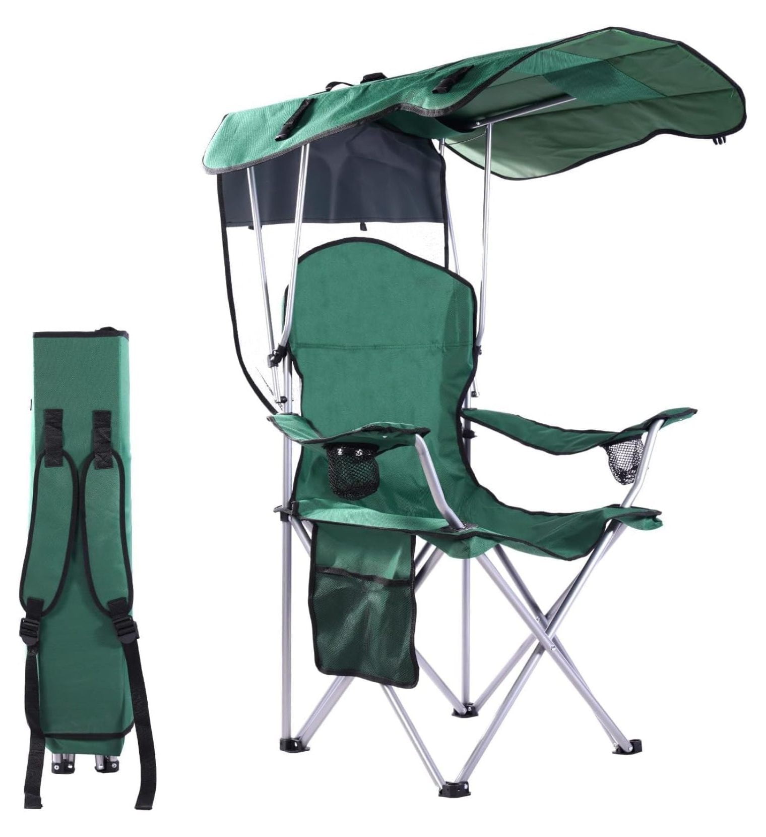 CozyBox Portable Chair with Shade Canopy Beach Chairs for Adults Canopy ...