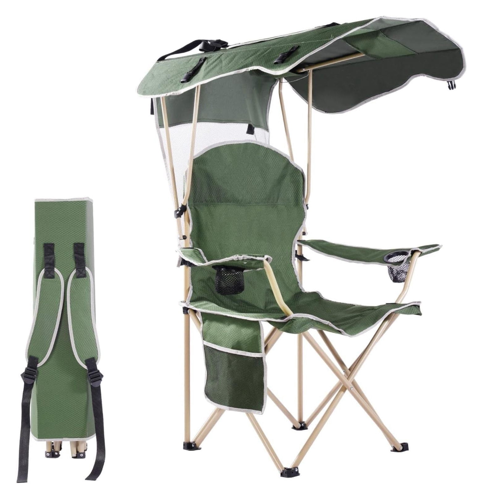 CozyBox Portable Chair with Shade Canopy Beach Chairs for Adults Canopy ...