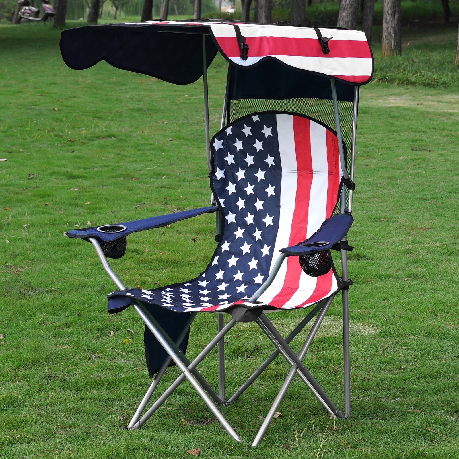CozyBox Folding Camping Chair with Canopy, Backpack Design, UV Sunshade ...