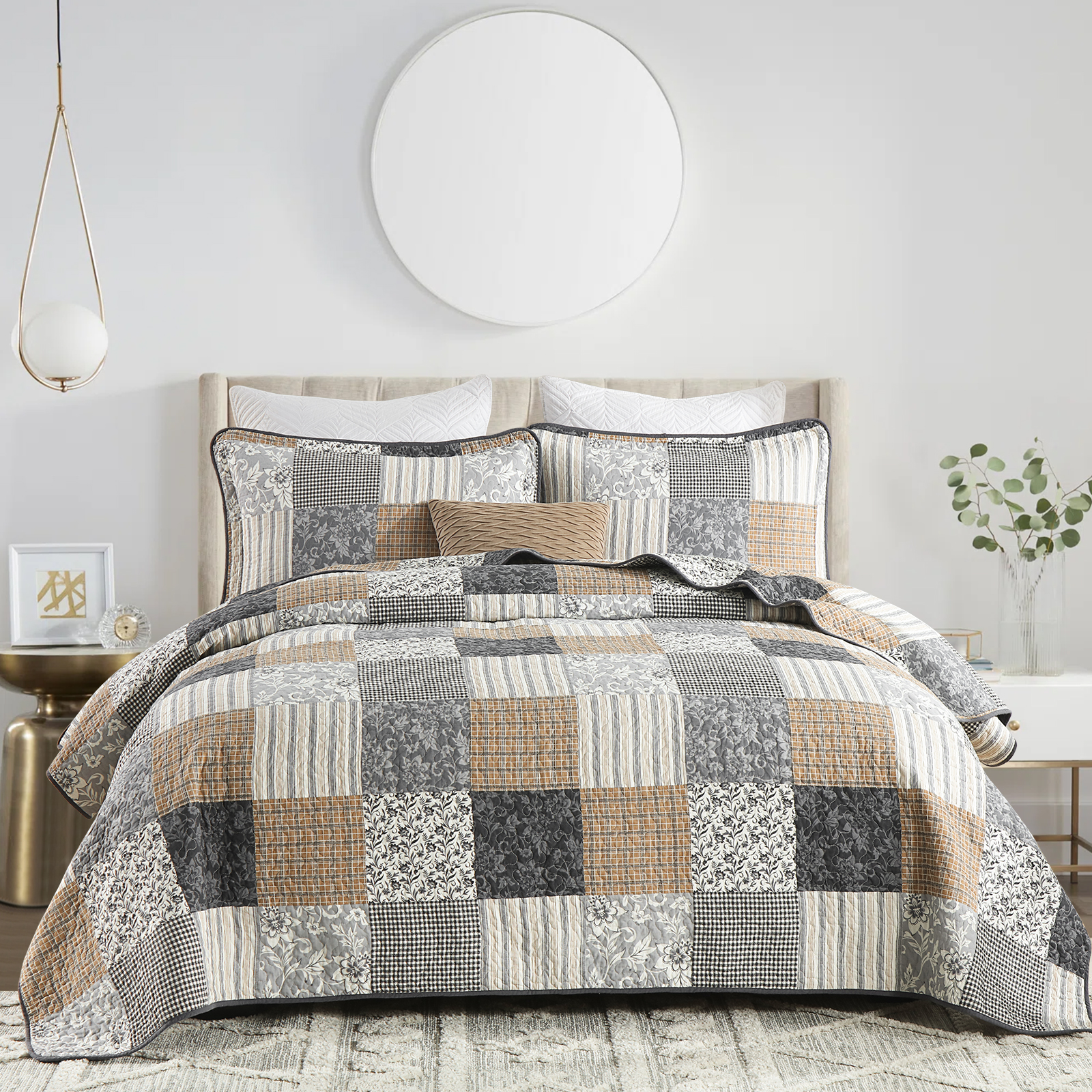 Brielle Home Pierce Waffle 100% Cotton 3 Piece Comforter Set - Walmart.com