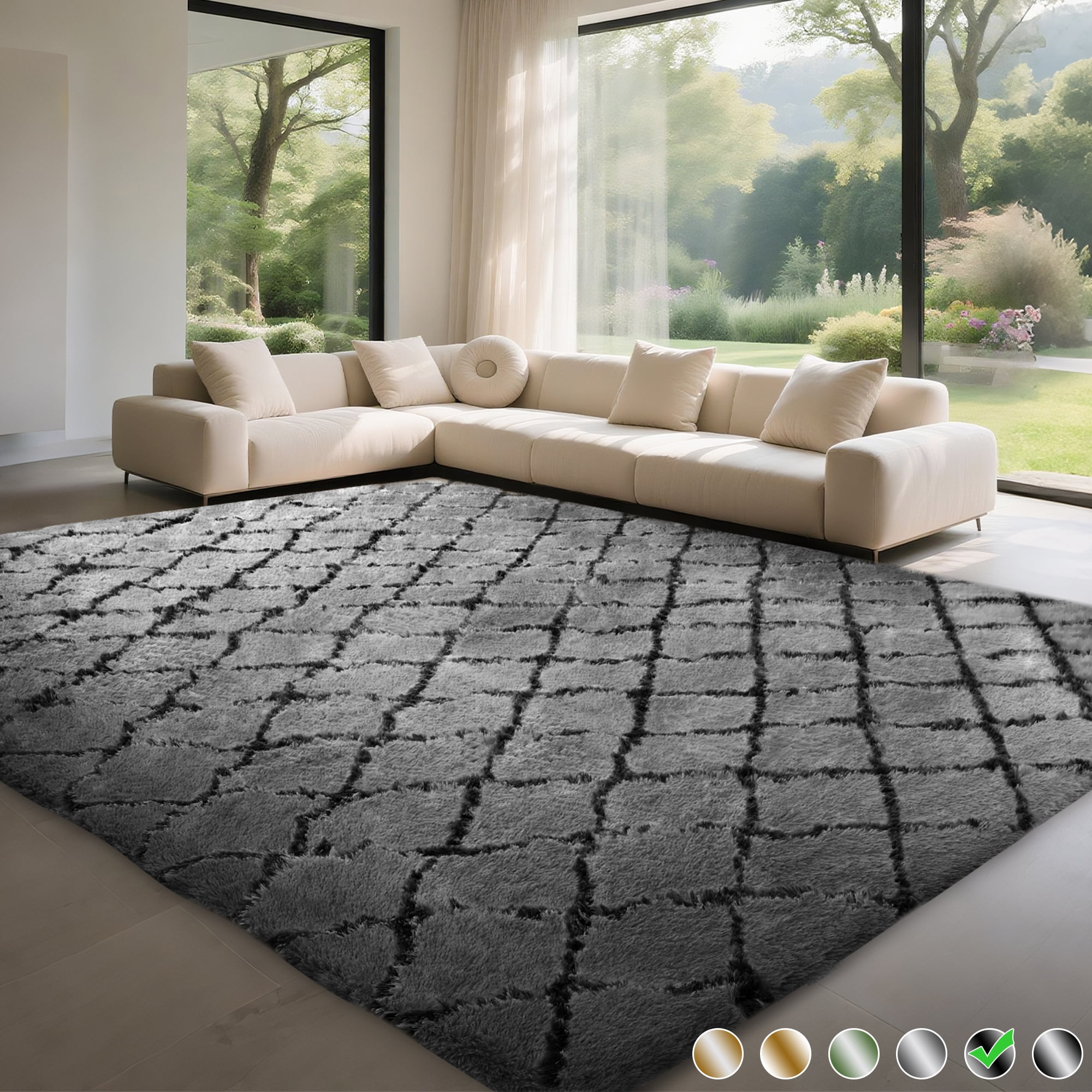 CozyDesg Shag Area Rugs,5'x7' Soft Fluffy Shaggy Carpet for Living Room ...