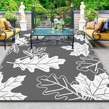 Better Homes & Gardens Neutral Palm Outdoor Rug, 9' x 12' - Walmart.com