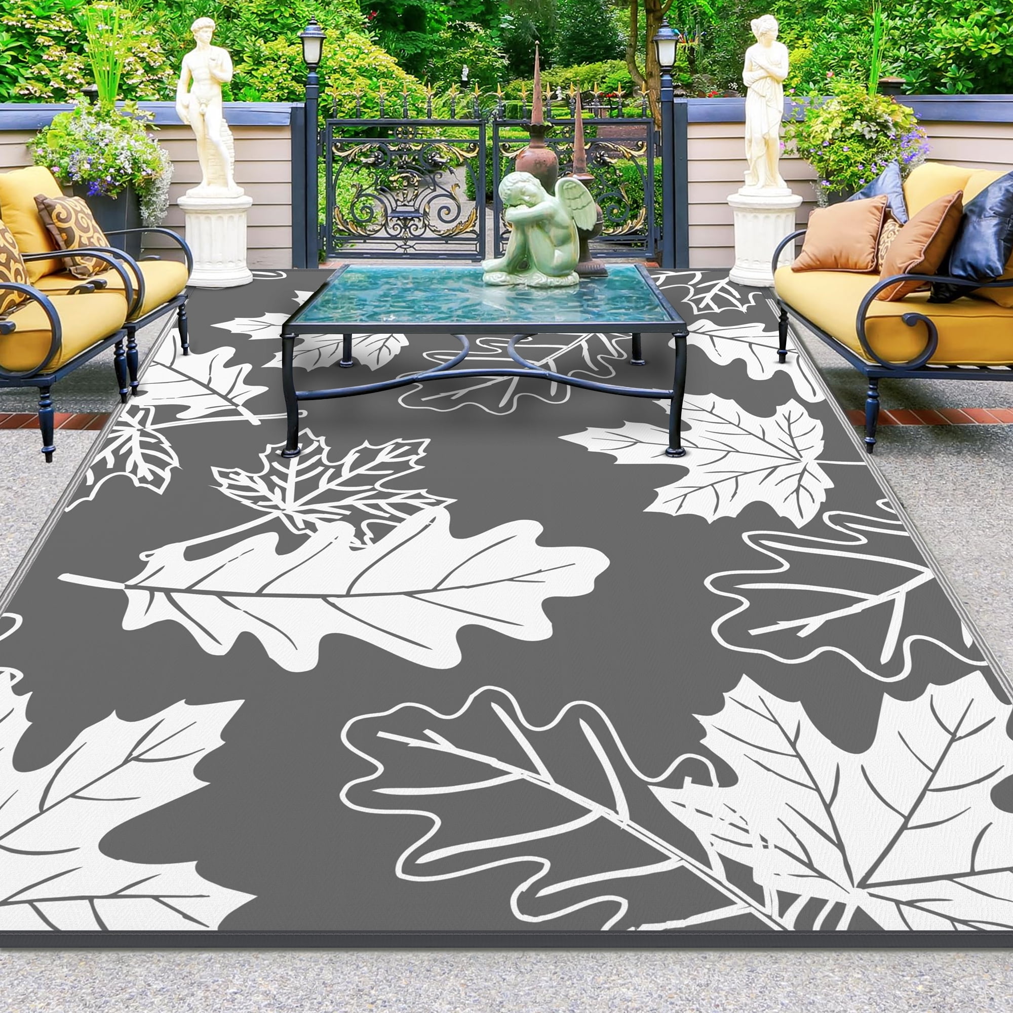 CozyDesg Reversible 8'x10' Large Outdoor Rug, Waterproof Plastic Carpet ...