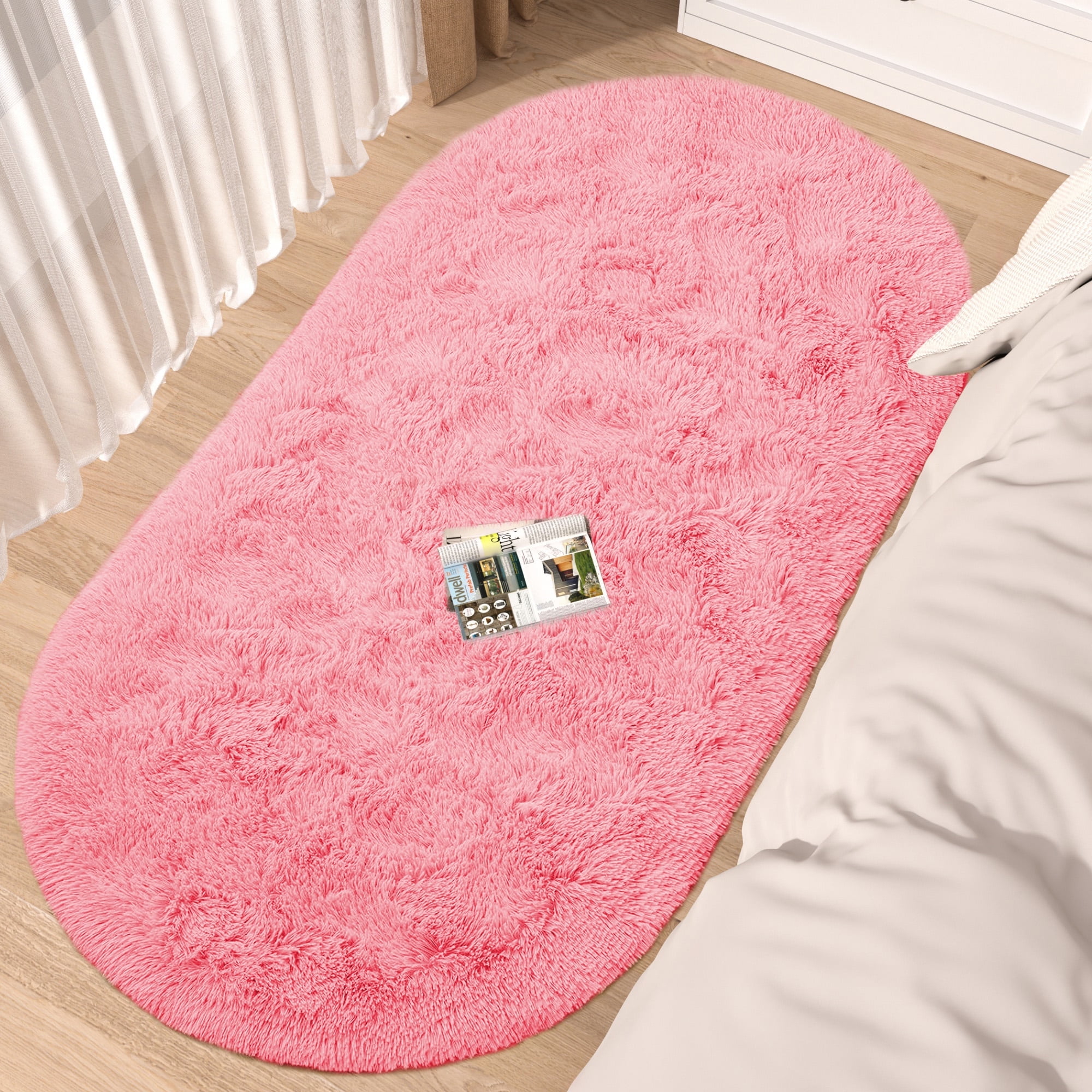 CozyDesg Oval Area Rugs,Ultra Soft Modern Throw Rugs for Bedroom，Small ...