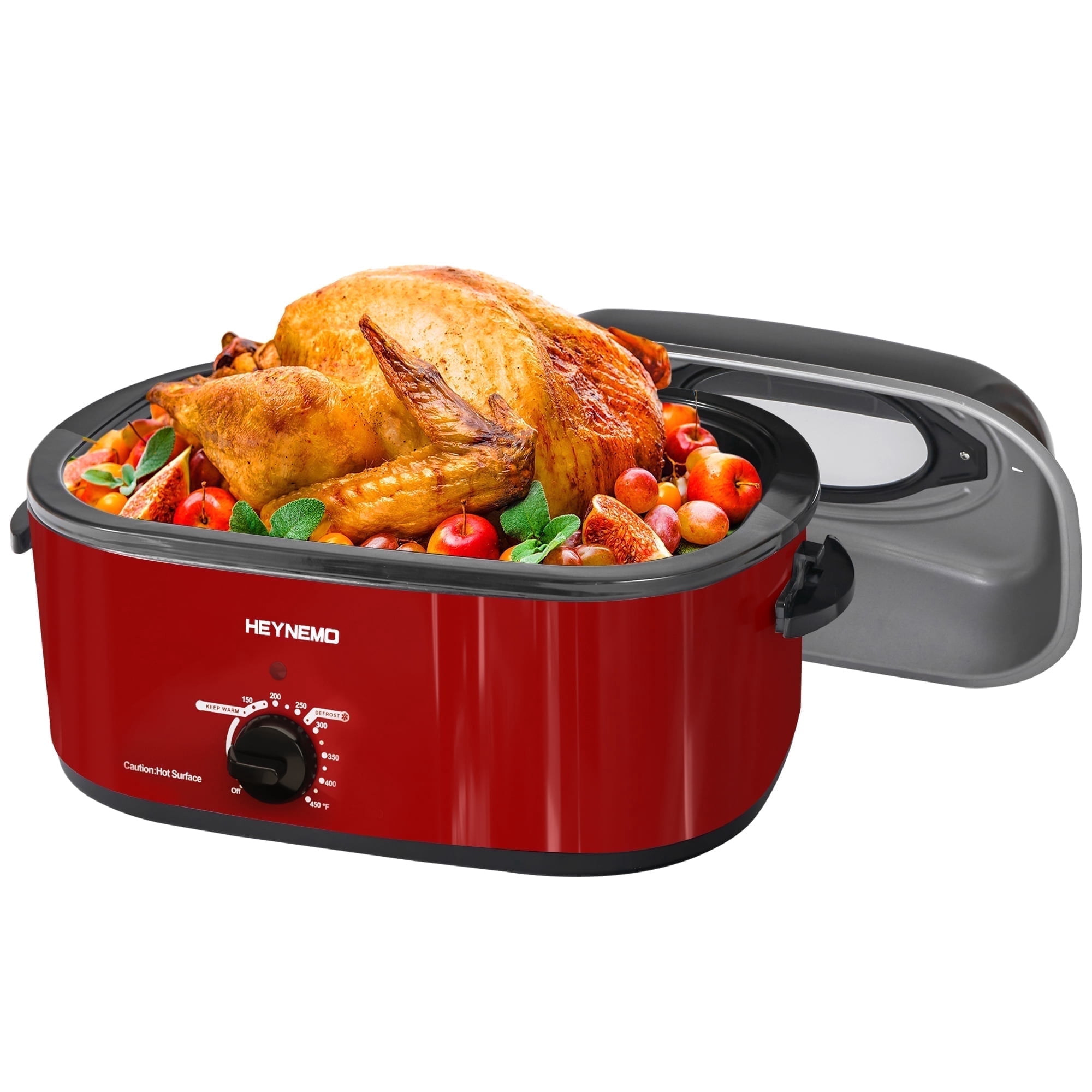 CozyHom 22-Quart Electric Roaster Oven with Visible Self-Basting Lid ...