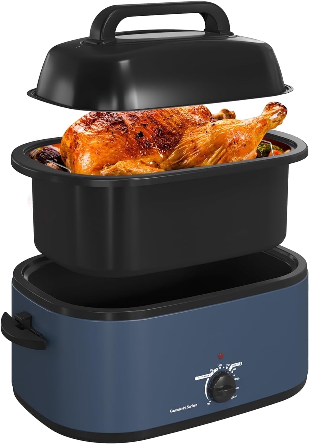 CozyHom 24-Quart Electric Roaster Oven with Visible Self-Basting Lid ...