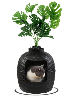 CozyHom Cat Litter Box Furniture Artificial Plant Hidden Calley ...