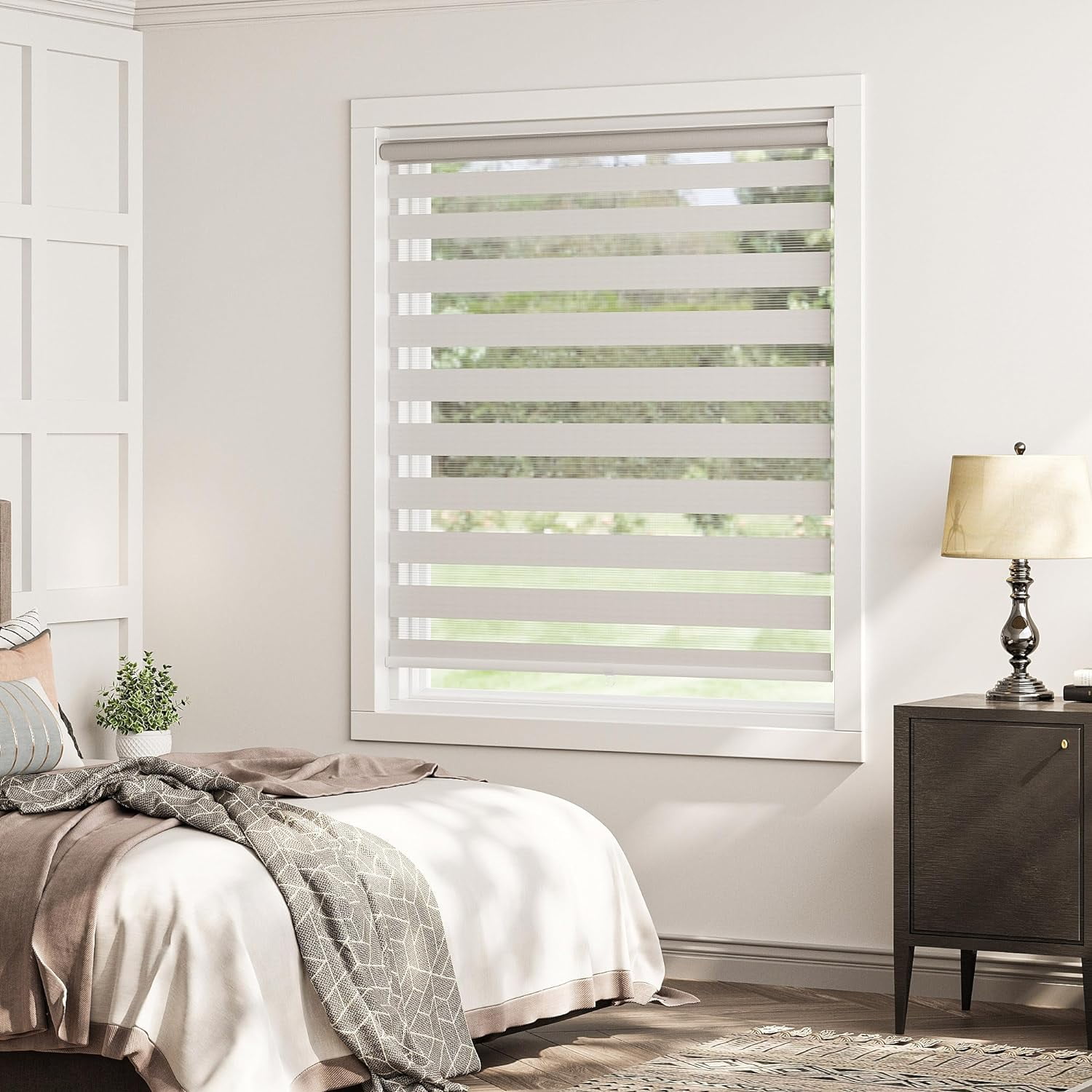 CozyHom Cordless Zebra Blinds for Windows, Living Room Roller Shades ...