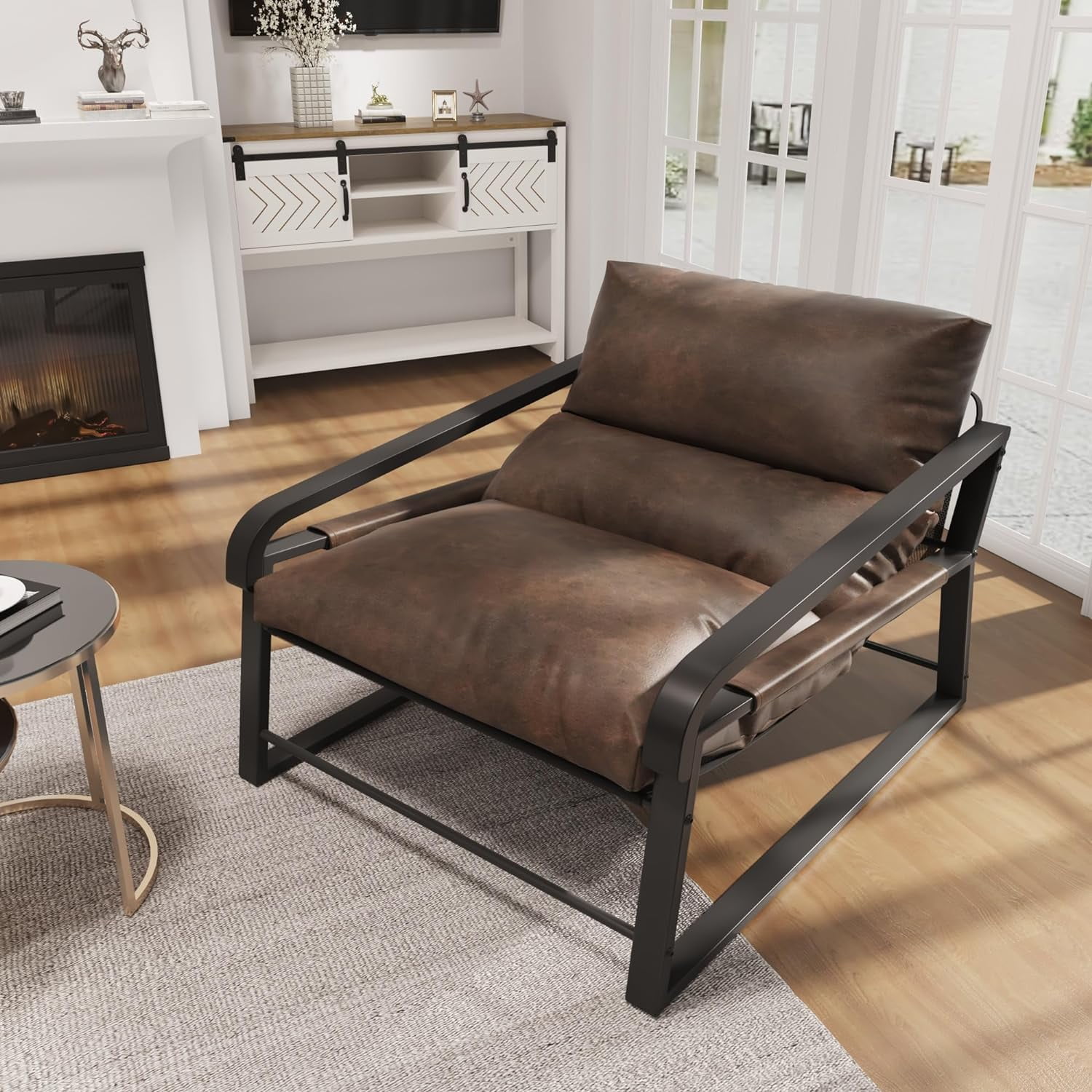 CozyHom Modern Accent Arm Chair Upholstered Lounge Chair with Cushion ...