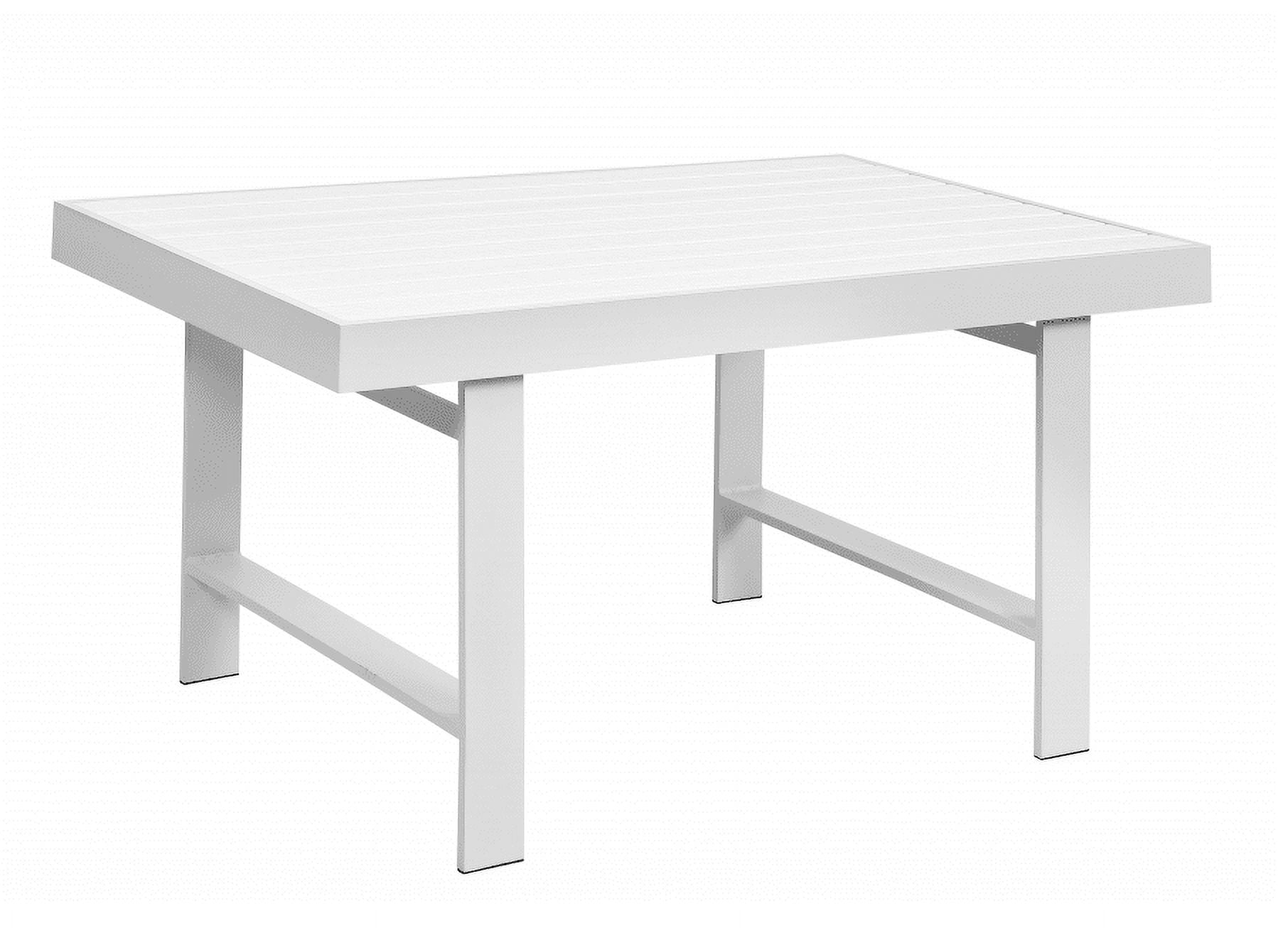 CozyHom Outdoor Dining Table Patio Steel Slat Rectangle Table,Long ...