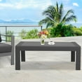 CozyHom Outdoor Patio Aluminum Coffee Table, Modern Patio Rectangular ...