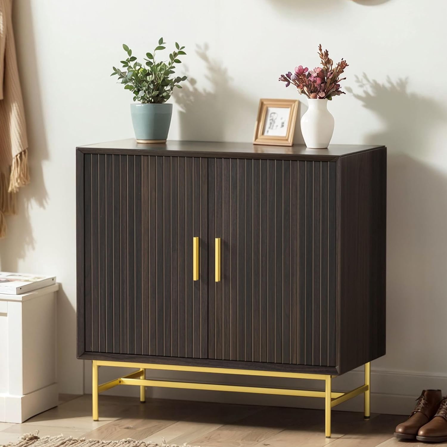 CozyHom Sideboard Buffet Storage Cabinet with Doors, Mid Century Modern ...