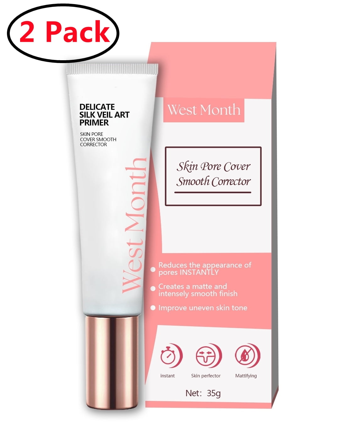 CozyHome 2 Pack Perfecting Base Face Primer Under Foundation Pore ...