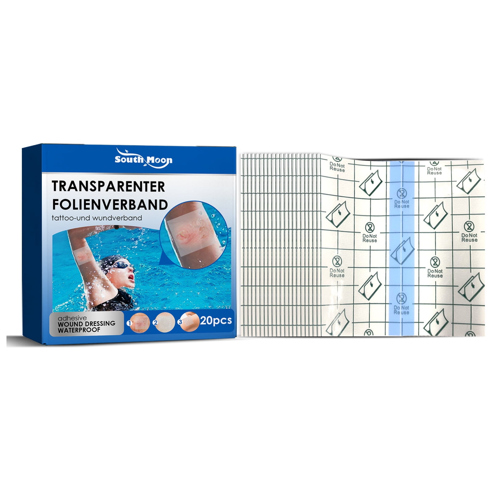 CozyHome 20Pcs Adhesive Waterproof Bandage Cover Transparent Stretch ...