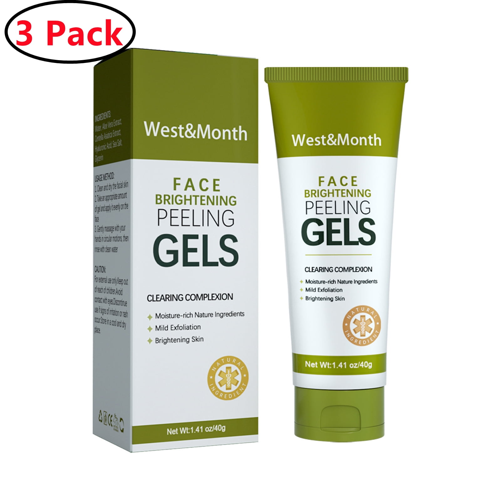 CozyHome 3 Pack Gentle face exfoliator-FACIAL PEELING GEL-Instantly ...