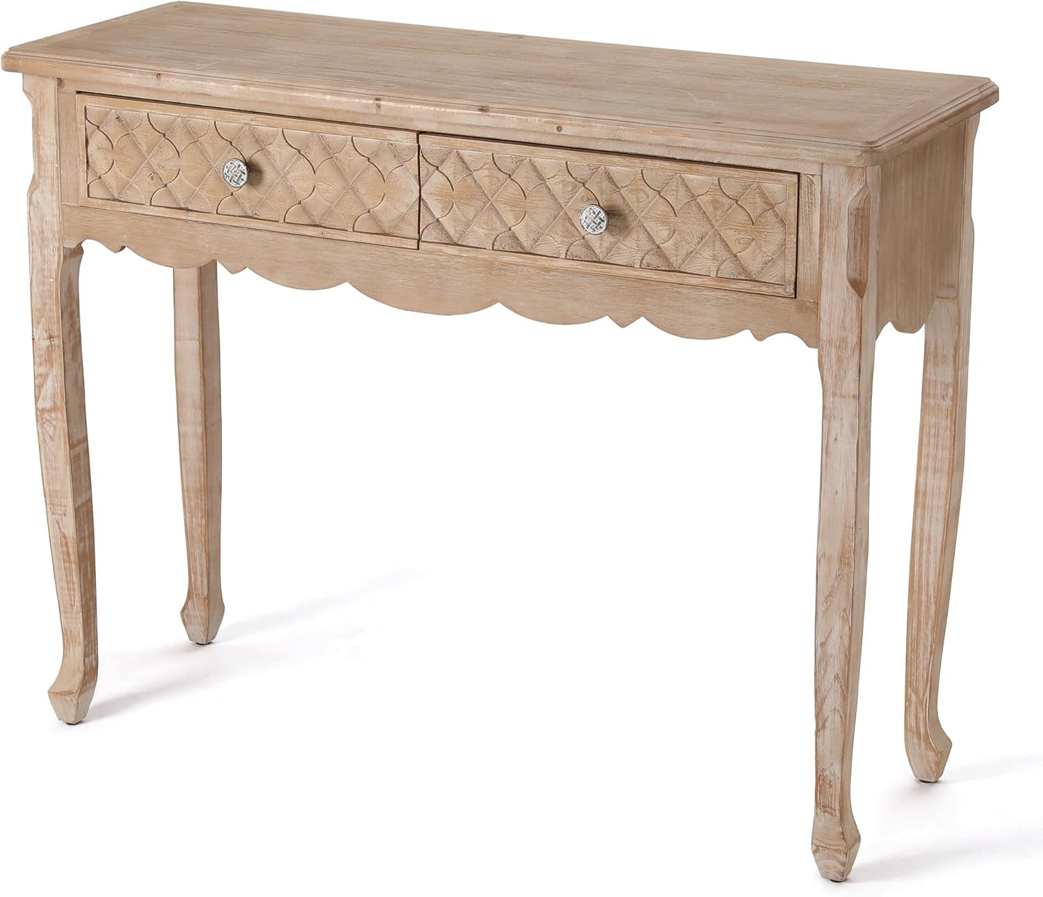 CozyHome 42" Console Table with Carved Drawers, Farmhouse Wood Entryway ...
