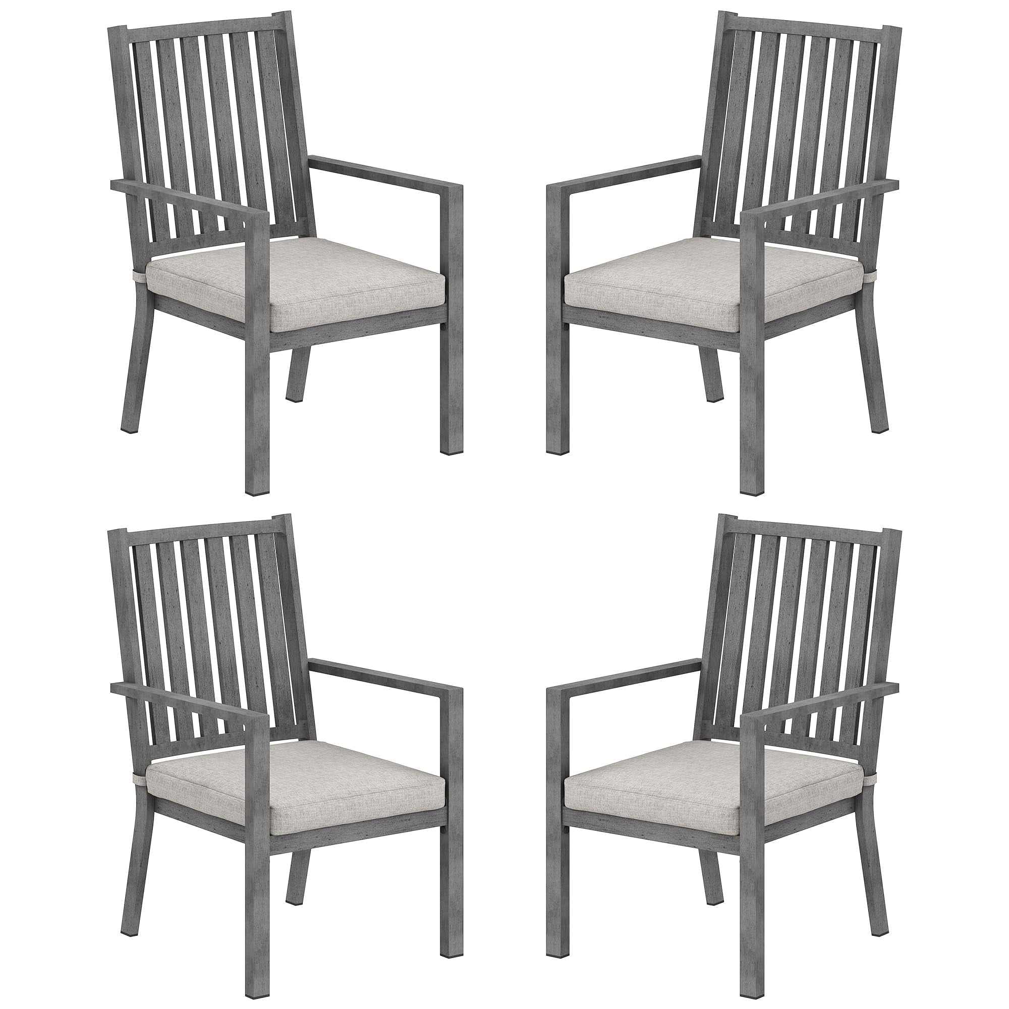 CozyHome Aluminum Patio Dining Chair Set of 4, Weather-resistant ...