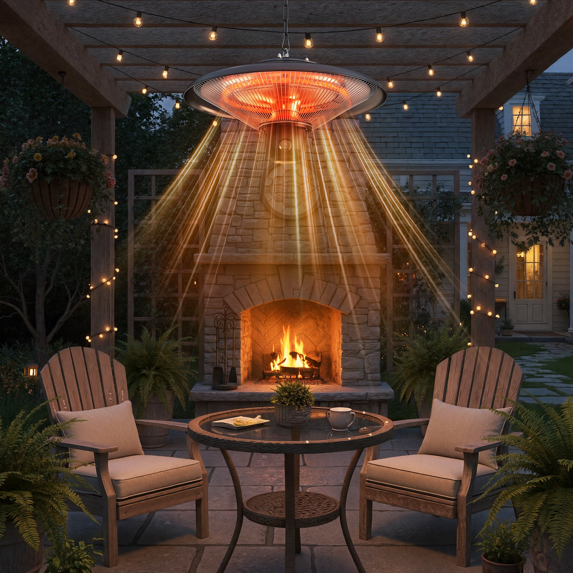 CozyHome Electric Infrared Hanging Heater for Outdoor Use, 1500W Patio ...
