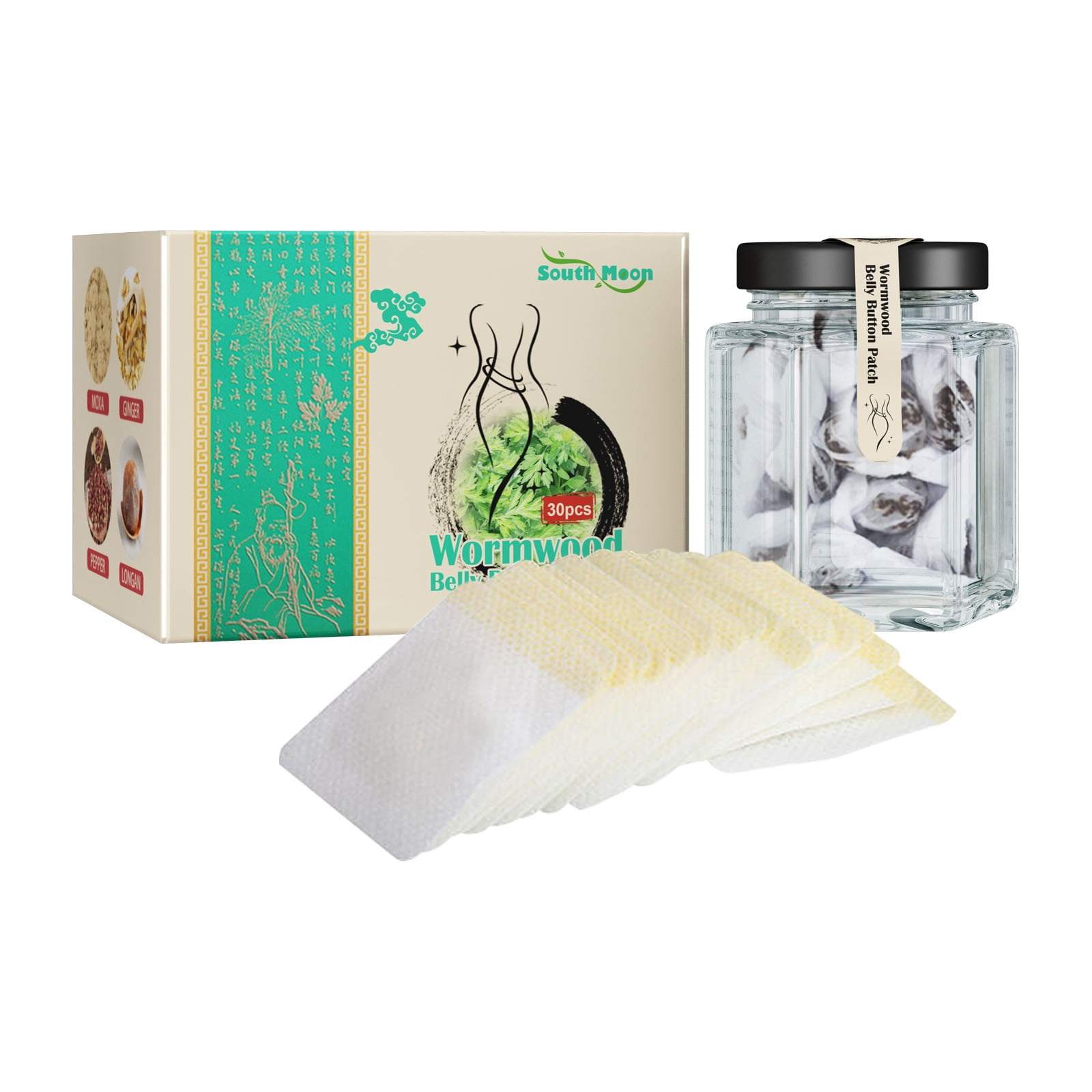 CozyHome Mugwort Belly Patch, 30Pcs Navel Wormwood Sticker, Natural ...