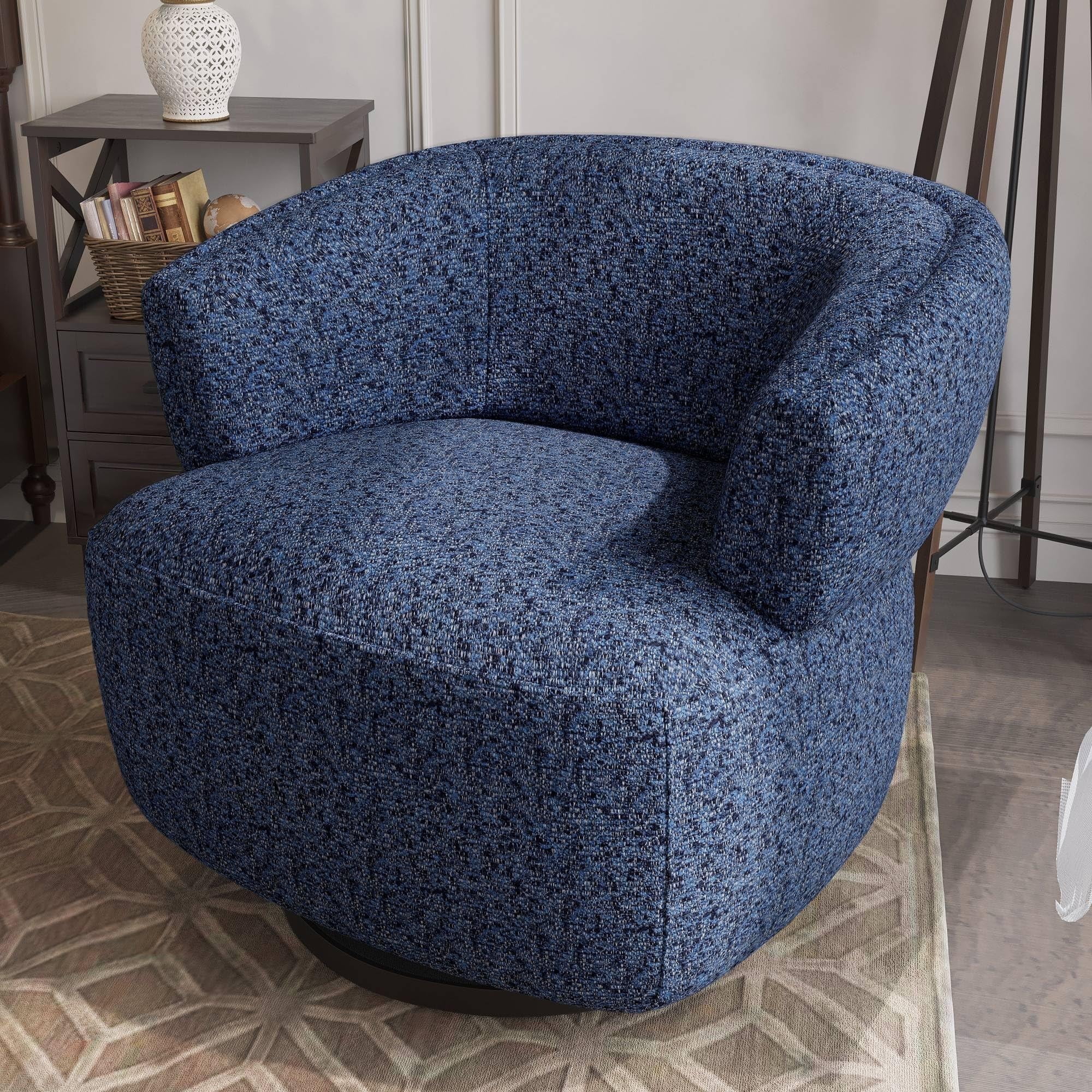 CozyHome Swivel Accent Chair, Fully Assembled Round Barrel Chairs ...