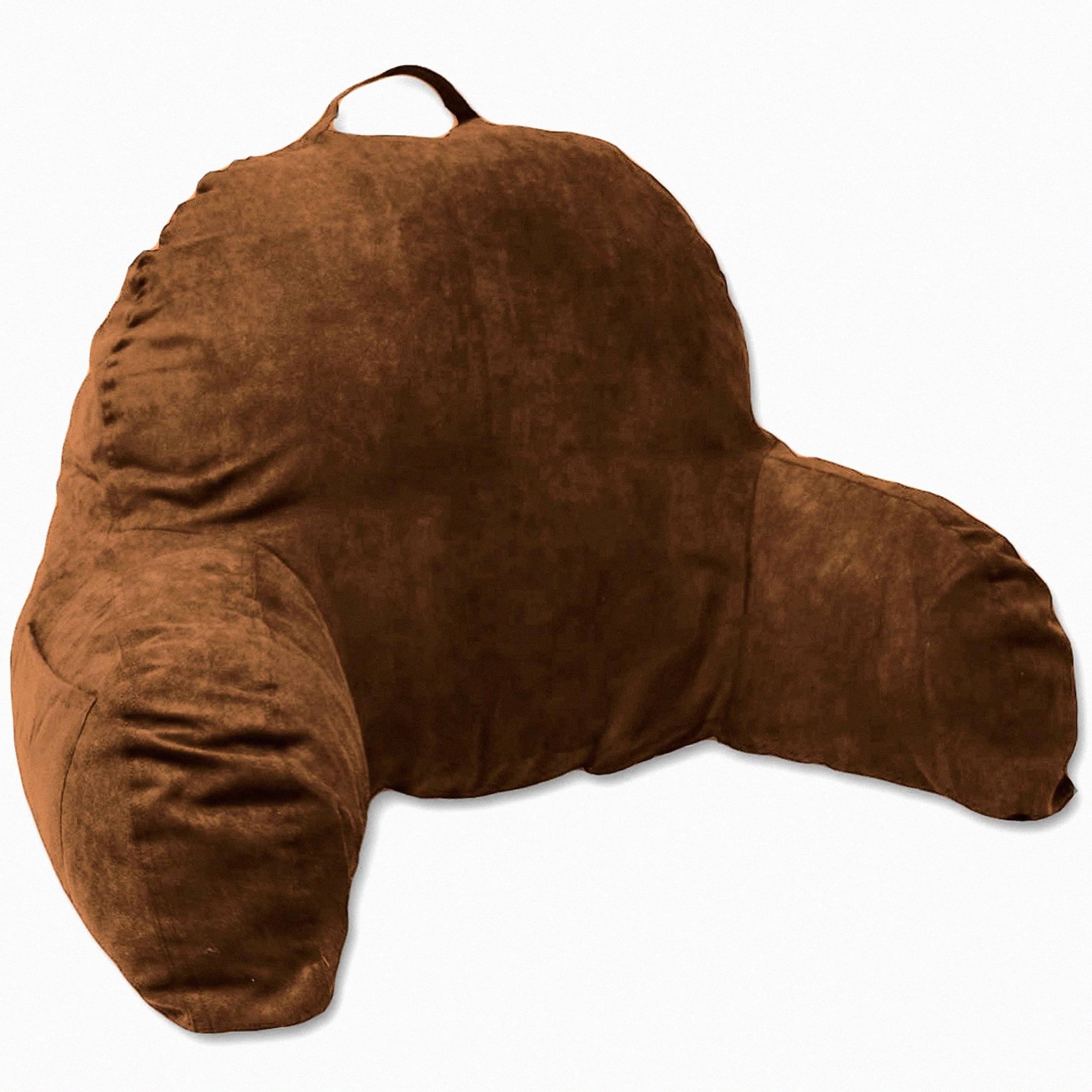 CozyLounge Reading Pillow - Plush Microsuede Bed Rest Backrest with Arm ...