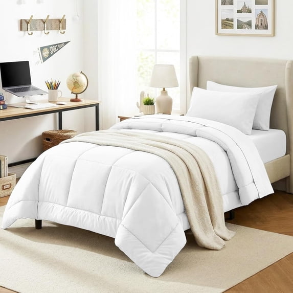 CozyLux Queen Comforter Set Black, 7 Pieces Bed in a Bag, Black ...