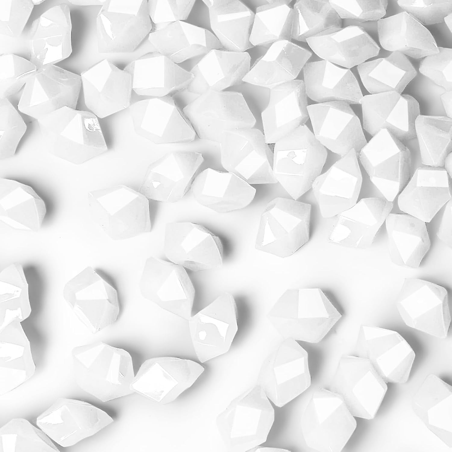 CozyNestFinds 150PCS Fake Ice, White Acrylic Fake Diamonds Vase Filler ...