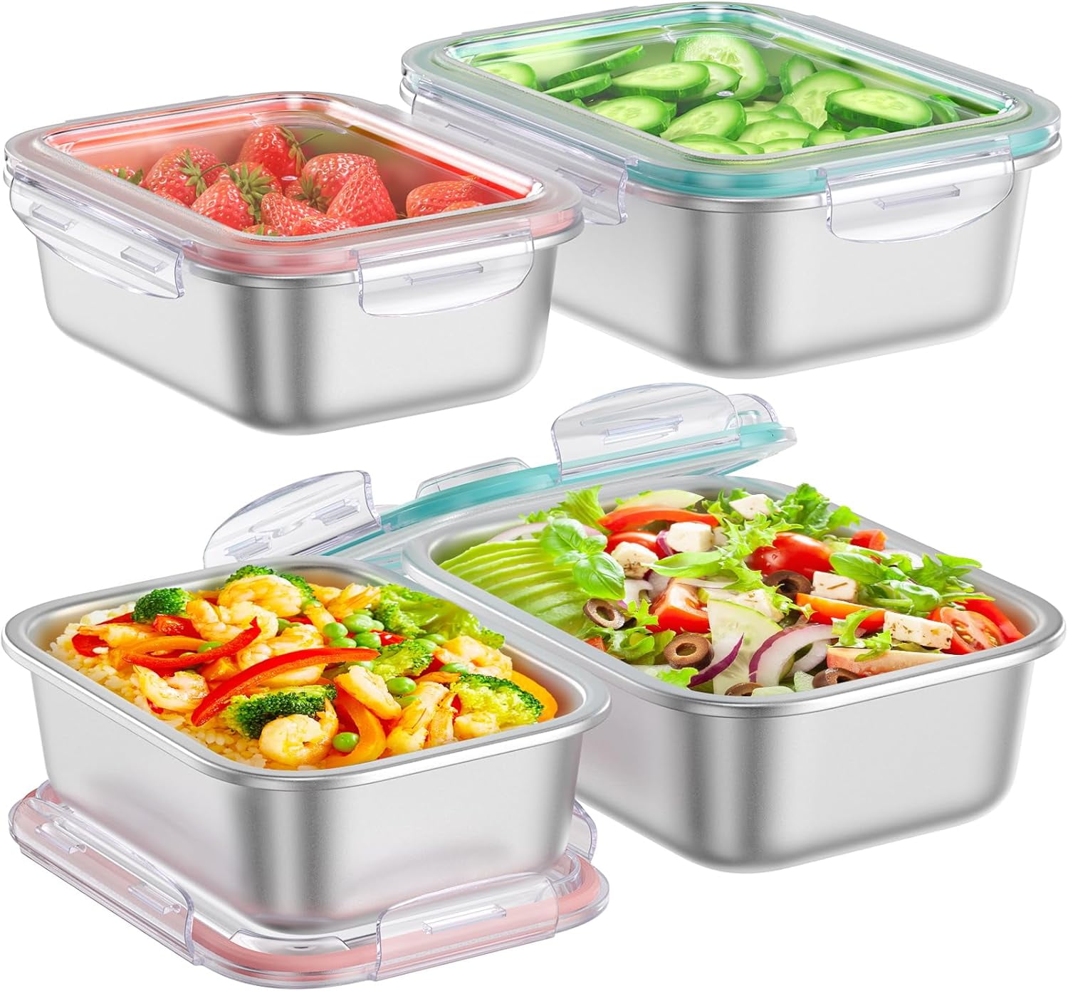 CozyNestFinds 8 PCS Food Storage Containers with Lids Airtight ...