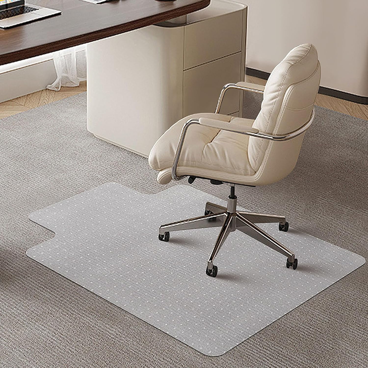 CozyNestFinds Chair Mat for Carpeted Floor with Lip,47''×36'' PVC ...