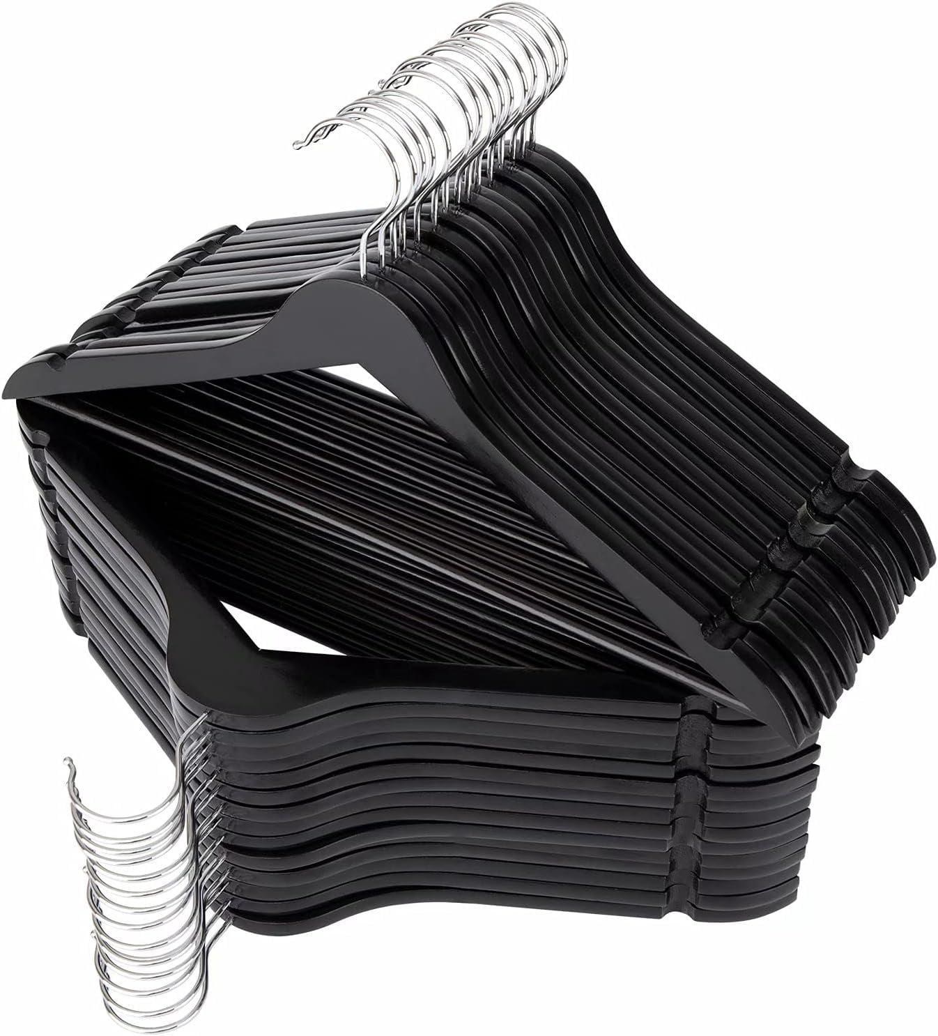 CozyNestFinds Solid Wooden Hangers 30 Pack, Wood Suit Hangers with ...