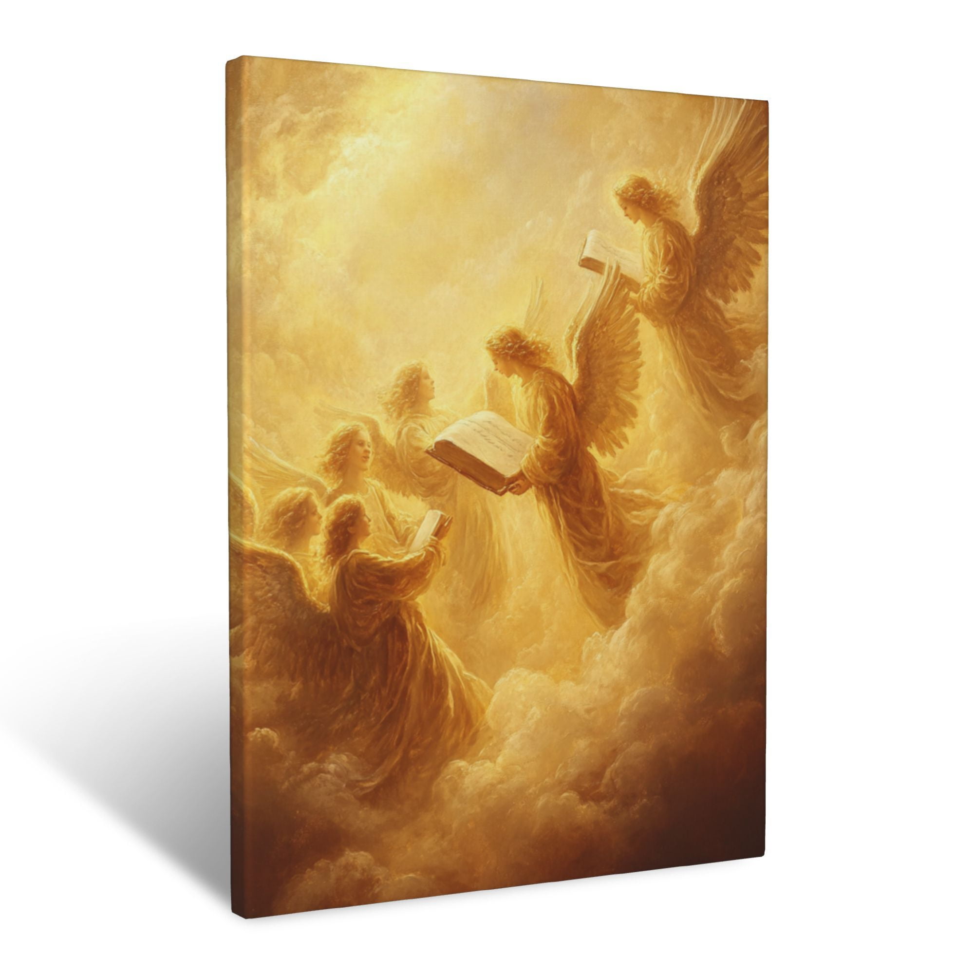 CozyNet A Depiction Of Glowing Angels Carrying A Scroll Through Soft ...