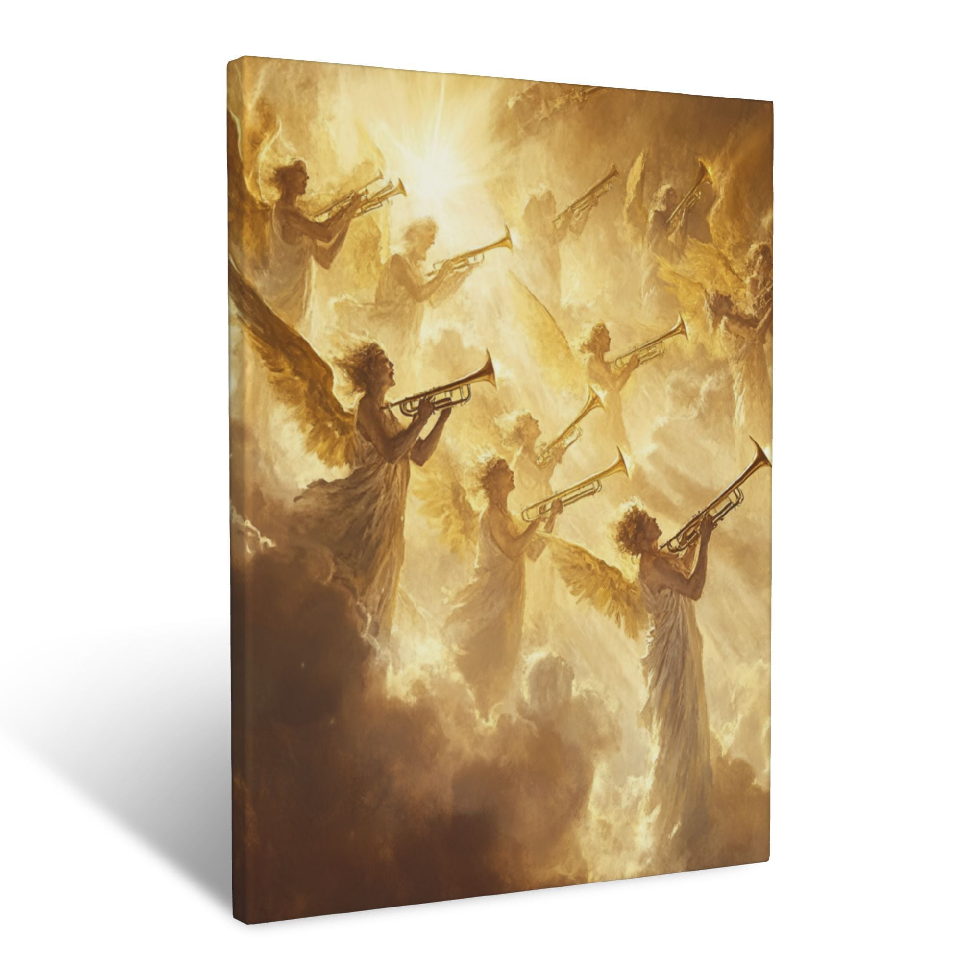 CozyNet A Depiction Of Glowing Angels Singing With Golden Trumpets In ...