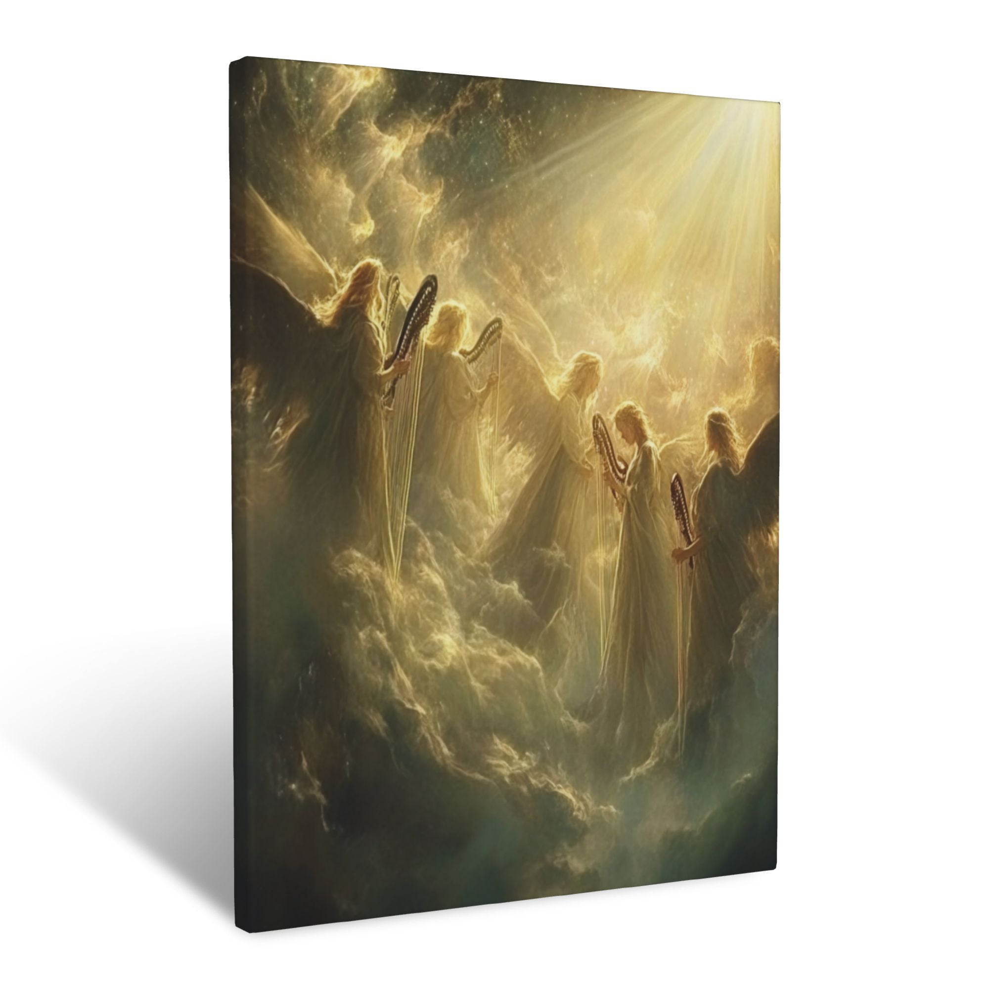 CozyNet A Depiction Of Glowing Angels Singing With Harps In The Heavens ...