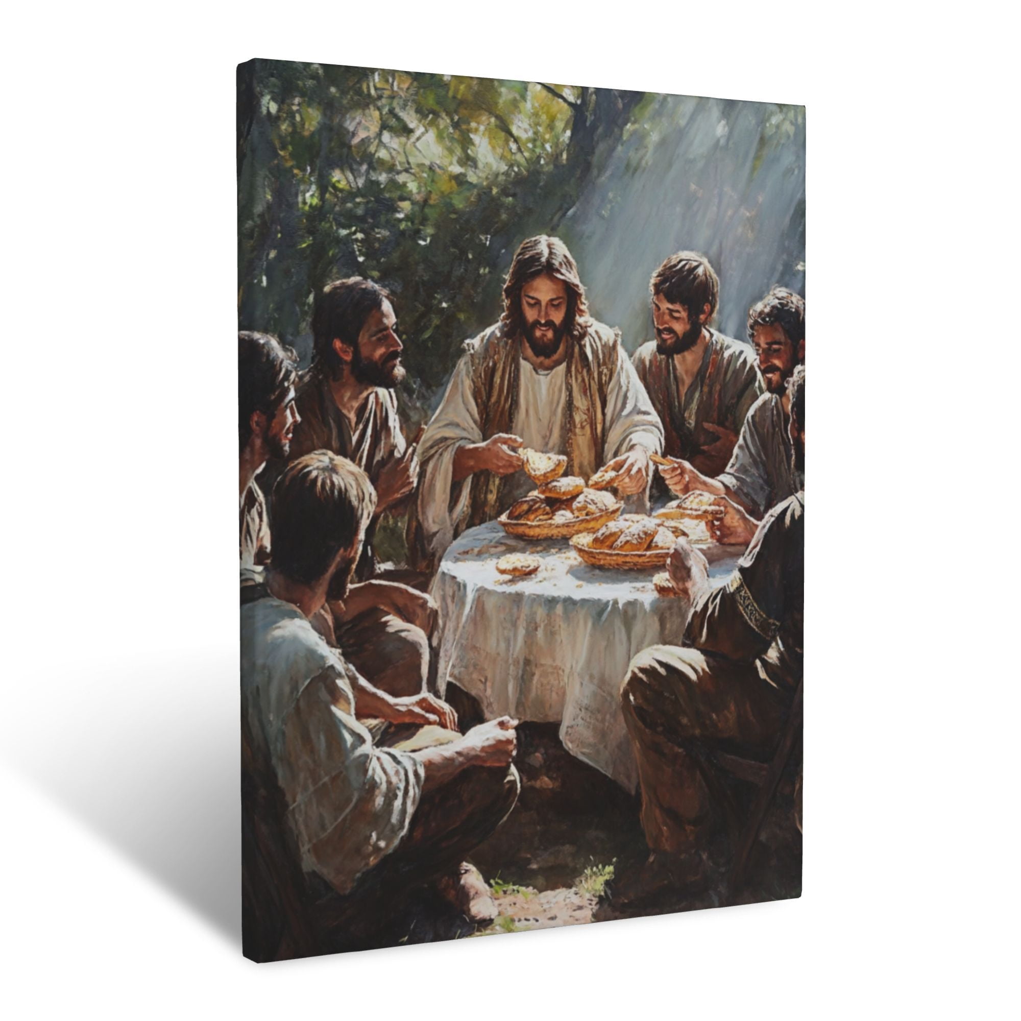 CozyNet A Depiction Of Jesus Breaking Bread With Disciples Under Soft ...