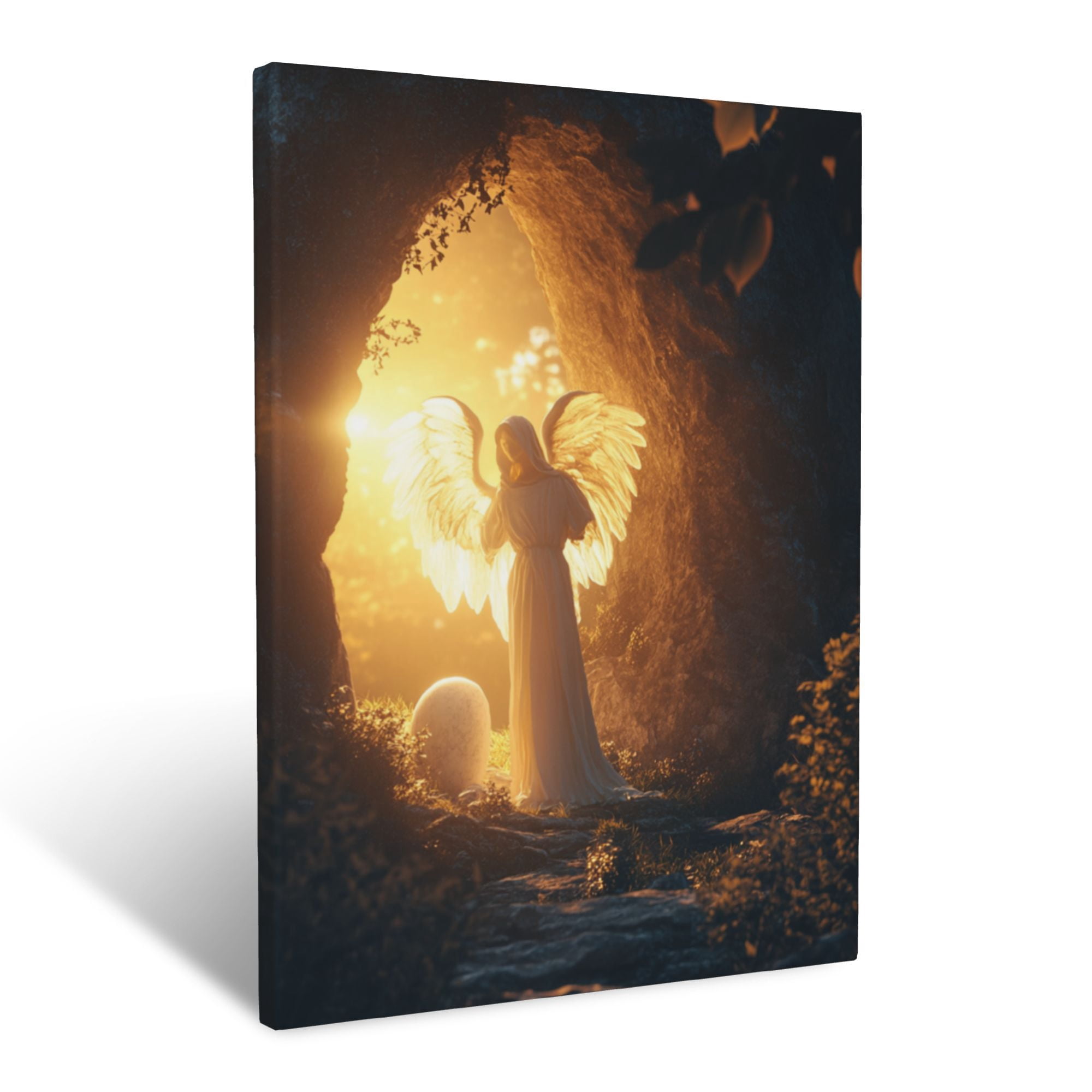 CozyNet A Glowing Angel Standing Beside An Empty Tomb At Sunrise Wall ...