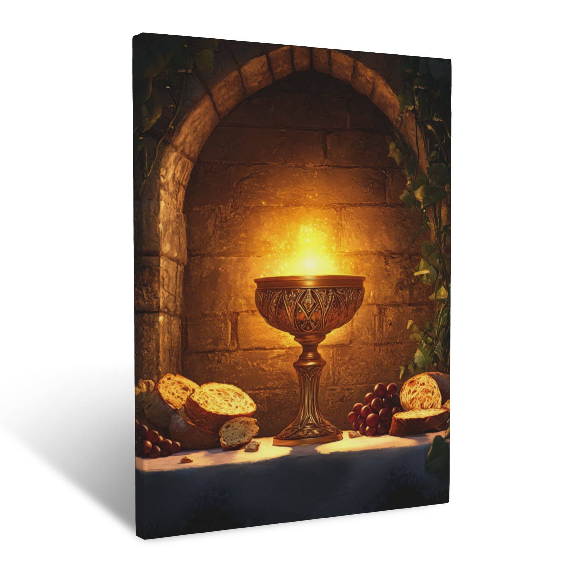 CozyNet A Glowing Chalice Resting On An Altar, Surrounded By Bread And ...