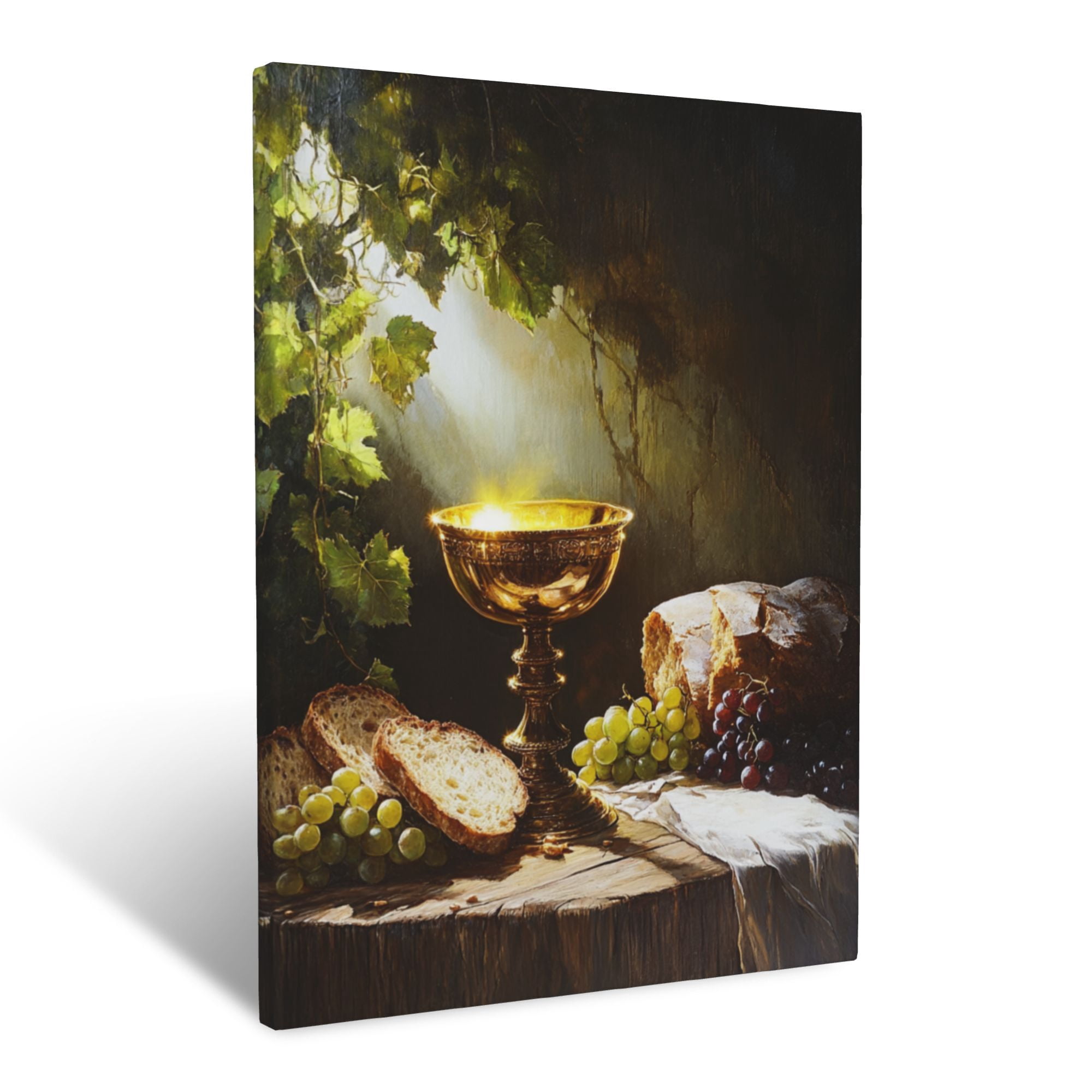 CozyNet A Glowing Chalice Resting On A Wooden Altar, Surrounded By ...
