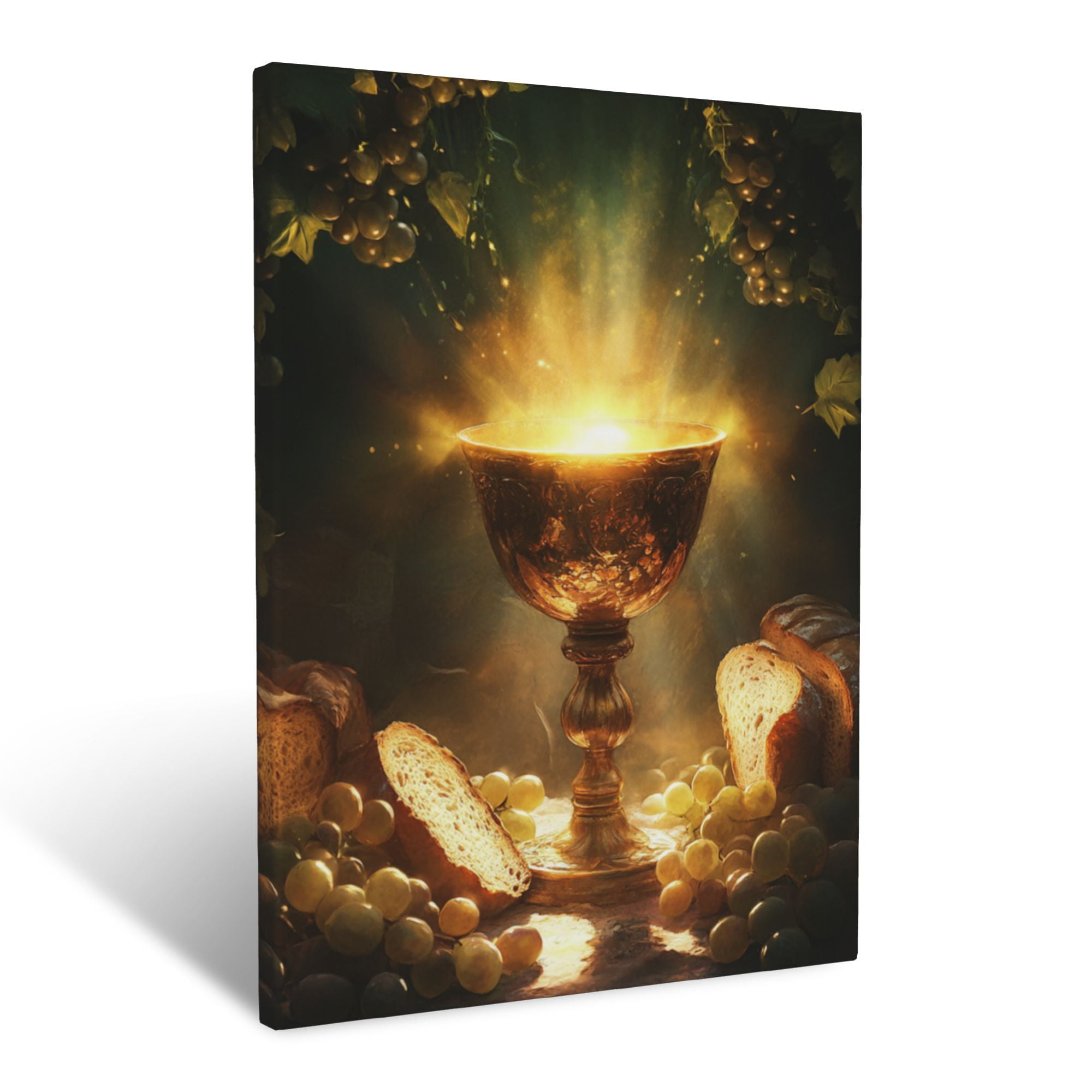 CozyNet A Glowing Chalice Surrounded By Radiant Bread And Grapes ...