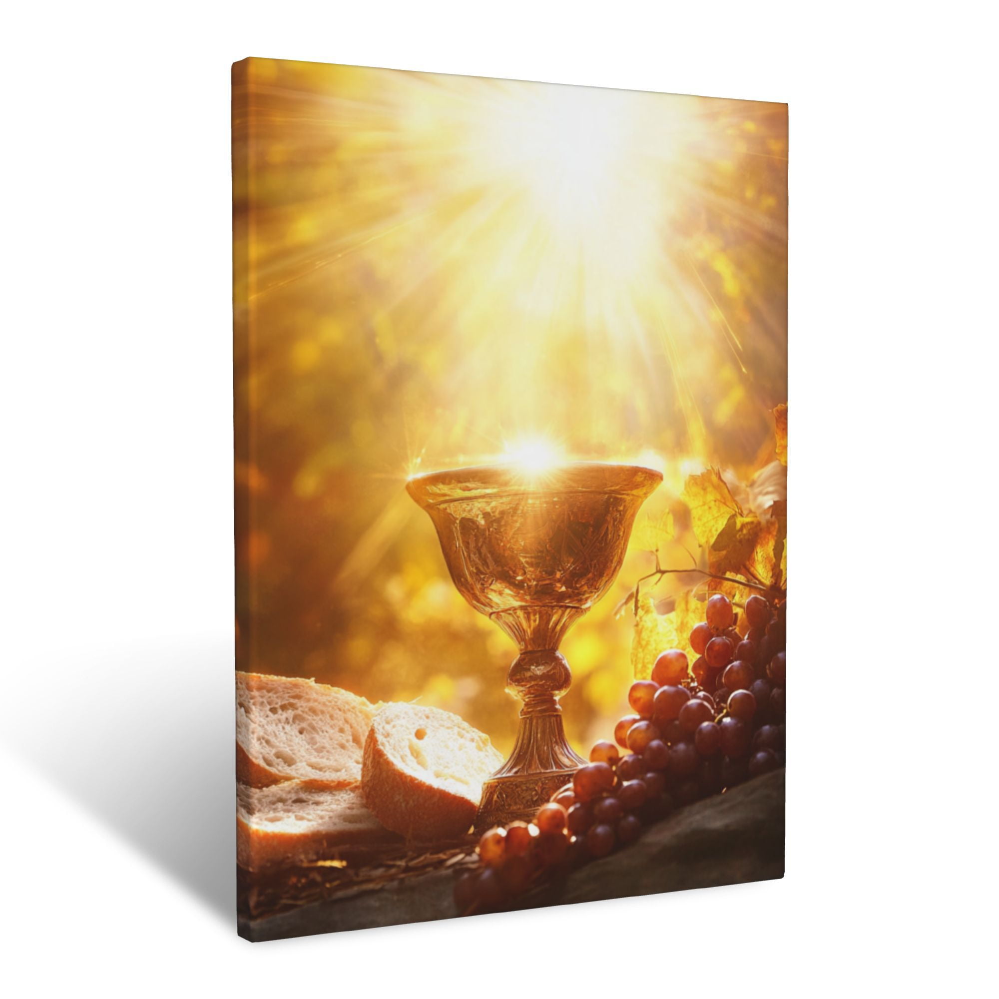 CozyNet A Glowing Chalice Surrounded By Radiant Rays, Bread, And Grapes ...